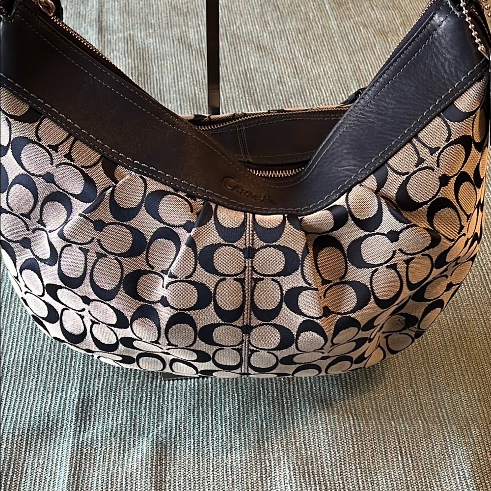Coach Navy And Gray Monogram Signature Bag - Gem
